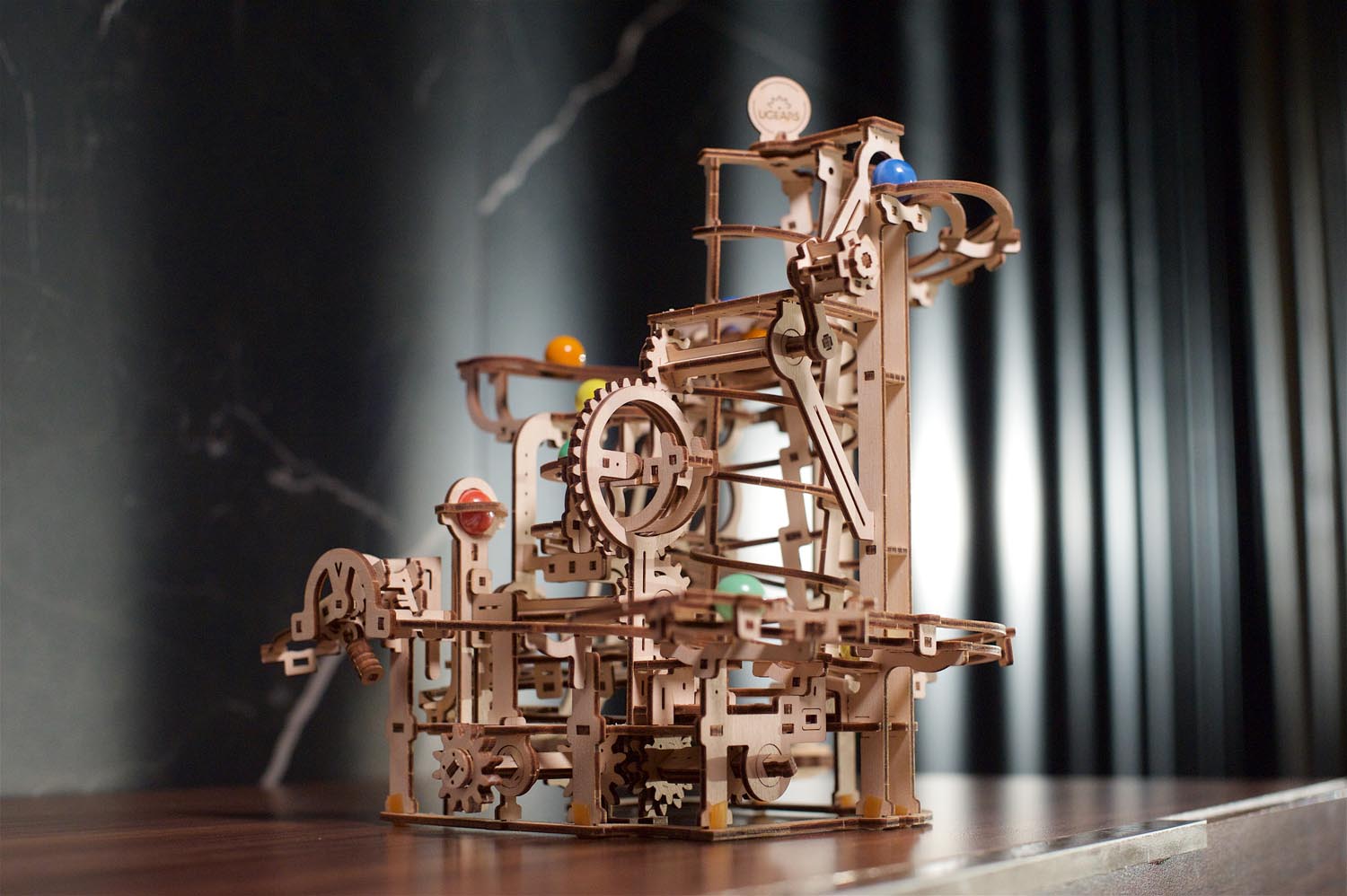 Mechanical Wood Marble Run Spiral Hoist - 3D Wooden Mechanical Puzzles ...