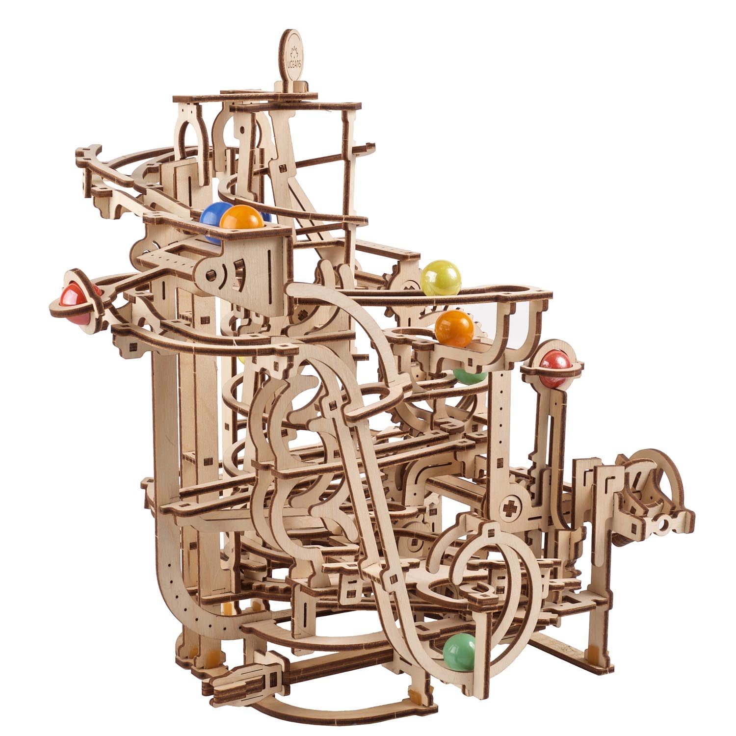 Mechanical Wood Marble Run Spiral Hoist - 3D Wooden Mechanical Puzzles ...