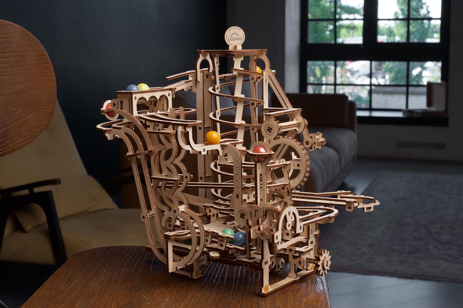 Mechanical Wood Marble Run Spiral Hoist - 3D Wooden Mechanical Puzzles ...