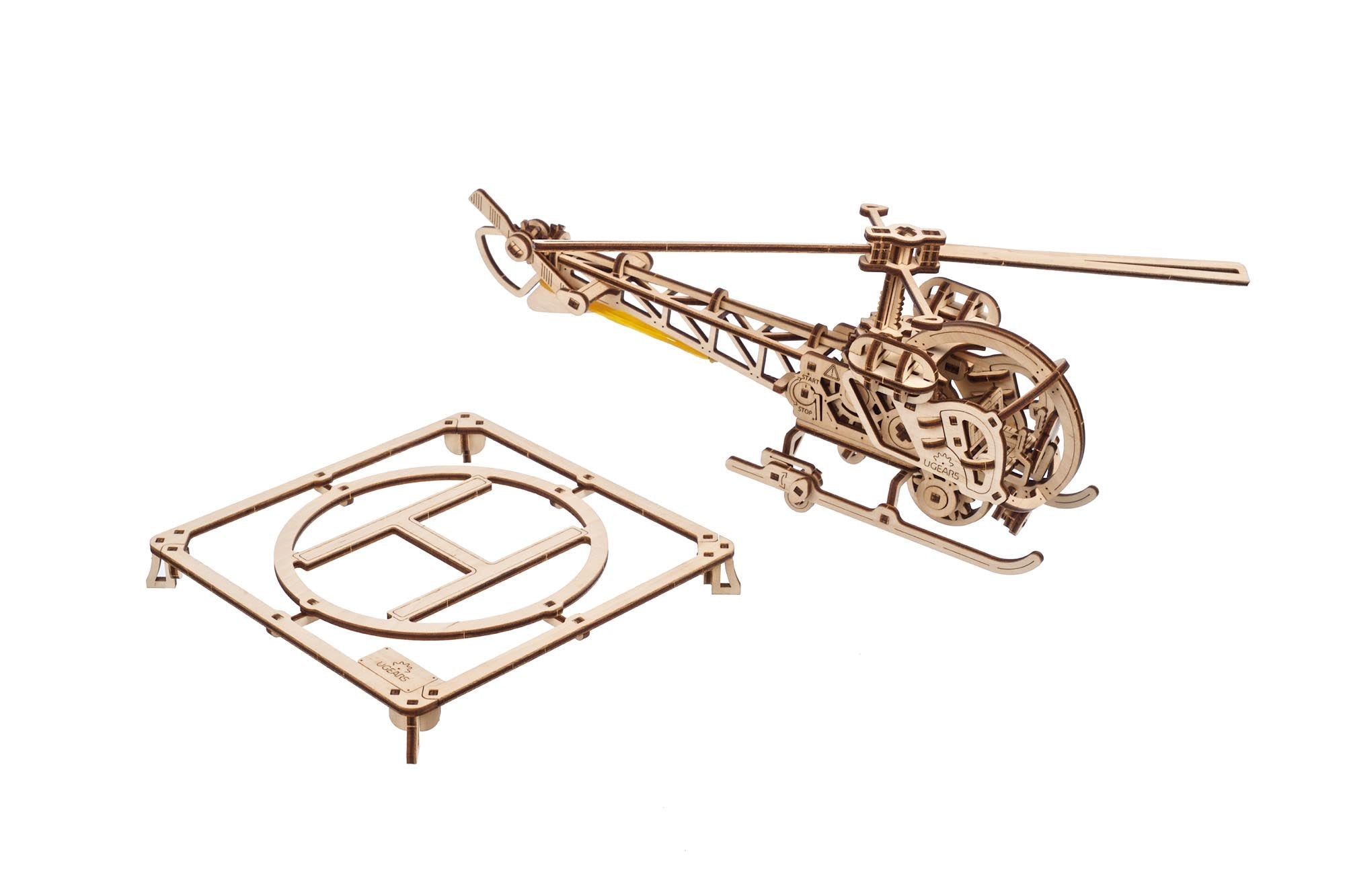 Mini Helicopter Wooden Mechanical Model - 3D Wooden Mechanical Puzzles ...