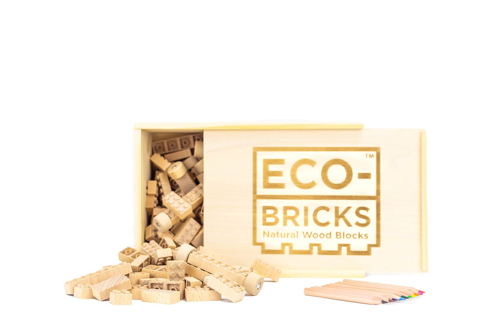 Once-Kids Eco-bricks Classic 145pcs - updated – Wooden Building Blocks ...