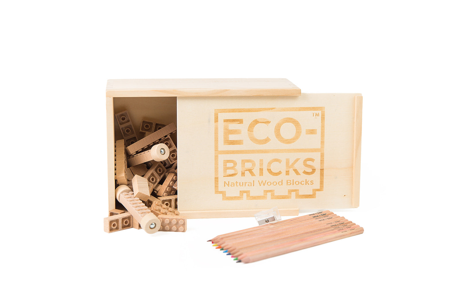 Once-Kids Eco-bricks Classic 90pcs - updated – Wooden Building Blocks ...