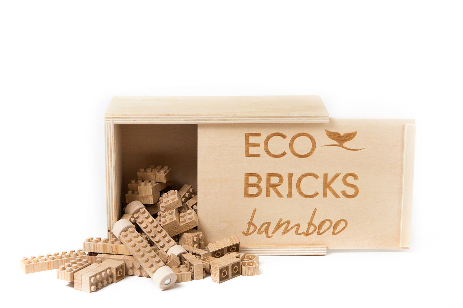 Once-Kids Eco-bricks Bamboo 90pcs – Wooden Building Blocks Set | Eco T ...