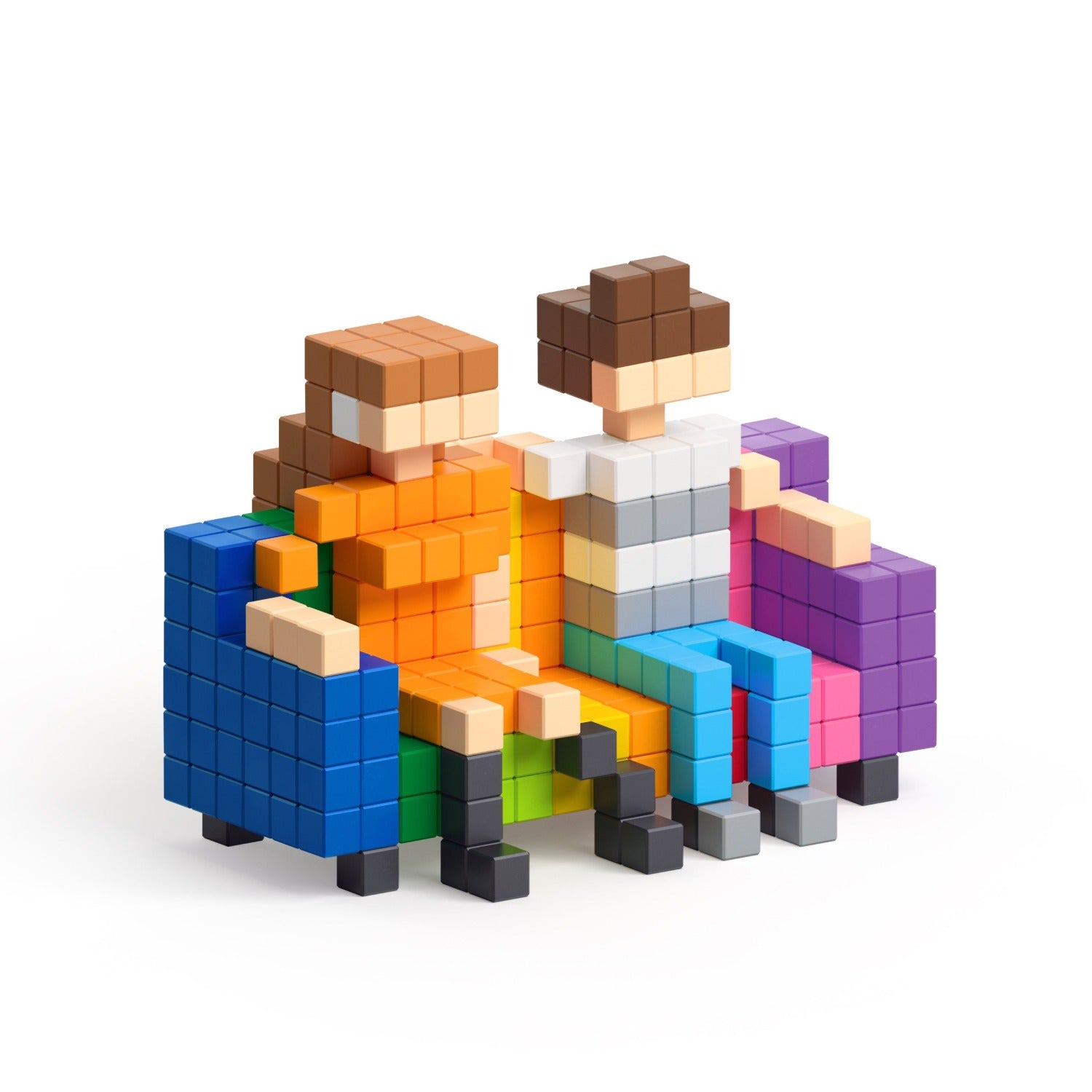 PIXIO-1600 Magnetic Blocks in 16 colors for 6+ | Magnetic Building Toy ...