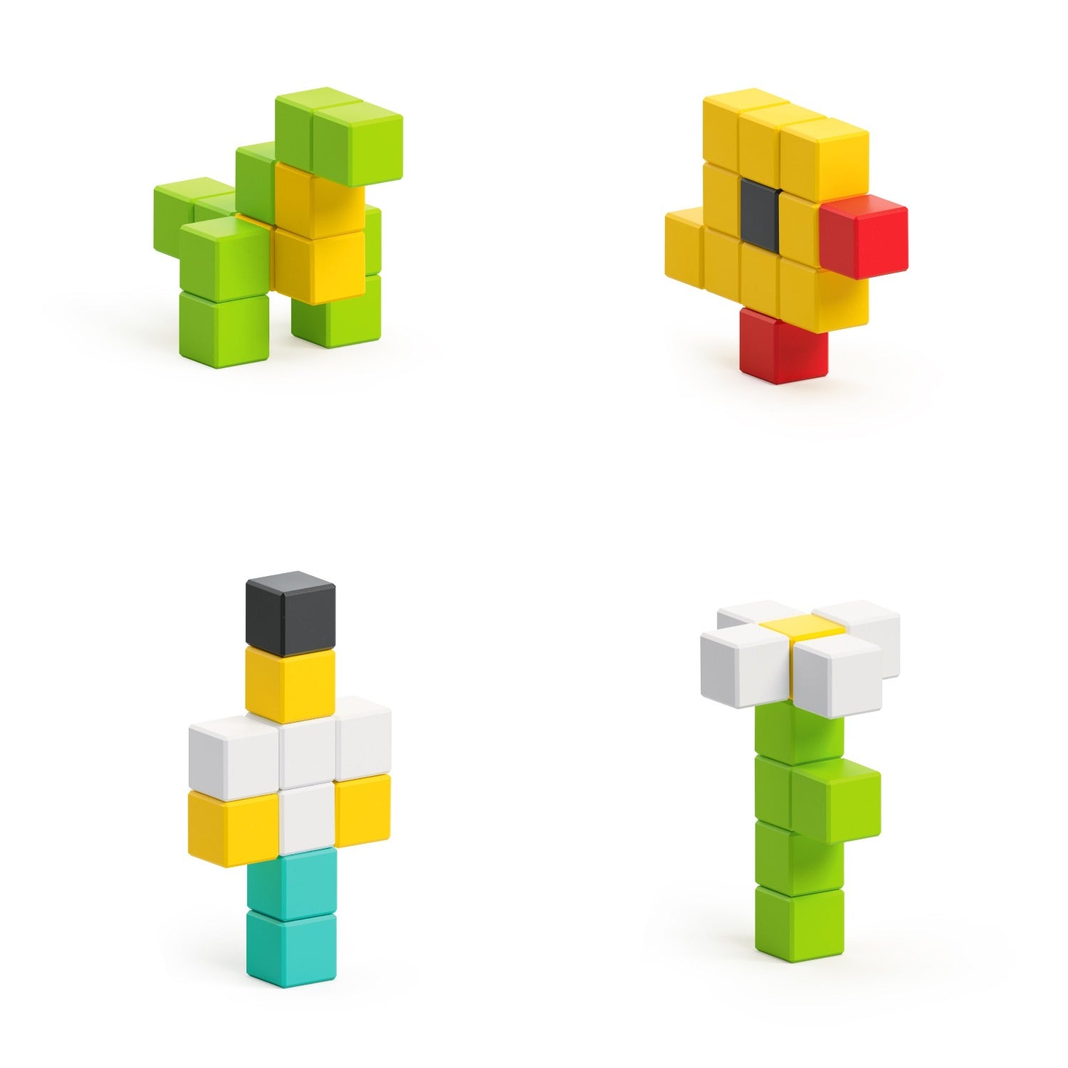 PIXIO-50 Magnetic Blocks in 6 colors for 6+ age | Magnetic Building Toy ...